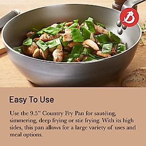 de Buyer MINERAL B Carbon Steel Country Fry Pan - 9.5” - Ideal for Sauteing, Simmering, Deep Frying & Stir Frying - Naturally Nonstick - Made in France
