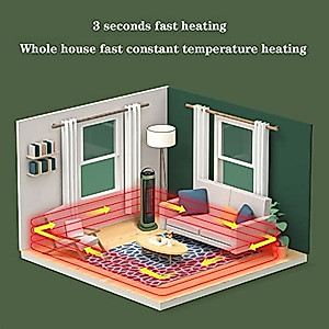 Outdoor Garden Heater Electric Space Heater, Oscillating Ceramic Heater 2200W – Portable Heater with 3 Modes, Overheat Protection and Knob Operation, for Home Office Patio Hea