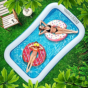 santabay Inflatable Pools, Kiddie Swimming Pool for Kids, Above Ground Pool 120" x 72" x 22" Full-Sized Blow Up Pools for Backyard Outdoor Family Pool for Toddler Adults Age 3+