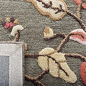 MARTHA STEWART x SAFAVIEH 9' x 12' Francesca Black MSR3611B Handmade Autumn Woods Wool & Viscose Area Rug