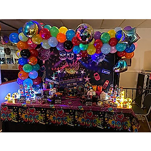 Mehofoto 80s Party Backdrop Disco Theme Retro Style Photo Backdrop 7x5 80's Birthday Background Sign 1980's Neon Eighties Photobooth Props