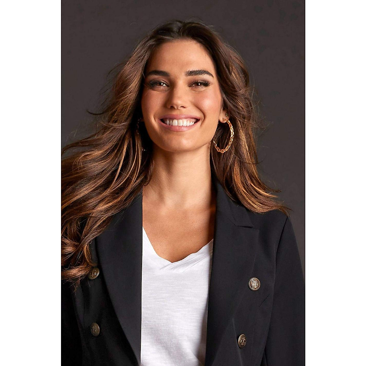 NLCAC 14K Gold Chain Hoop Earrings Chic Shiny Gold Paperclip Chain Link Big Hoop Earrings for Women (Gold)