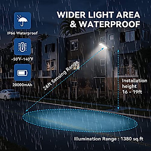 2PACK Solar Street Lights Outdoor Lamp 20000 lumens with Remote Control,Dusk to Dawn Motion Sensor,IP65 Waterproof Solar Powered Outdoor Lamp for Parking Lots,Yard,Barn Basketball Court