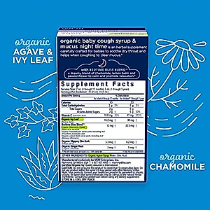 Mommy's Bliss Organic Baby Cough Syrup & Mucus Night Time, Contains Organic Agave and Ivy Leaf, Made for Babies 4 month+, 1.67 Fluid Ounces