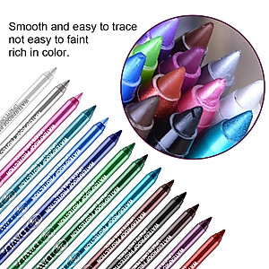 HAOYA 3 Colors Matte Eyeliner Pen Set With Pencil Sharpener,Green - Green Dark Green Blue Colorful Eyeliner Pencil Set, Pearl Metallic Glitter Waterproof Professional Eye Color Sets 4 Green S3