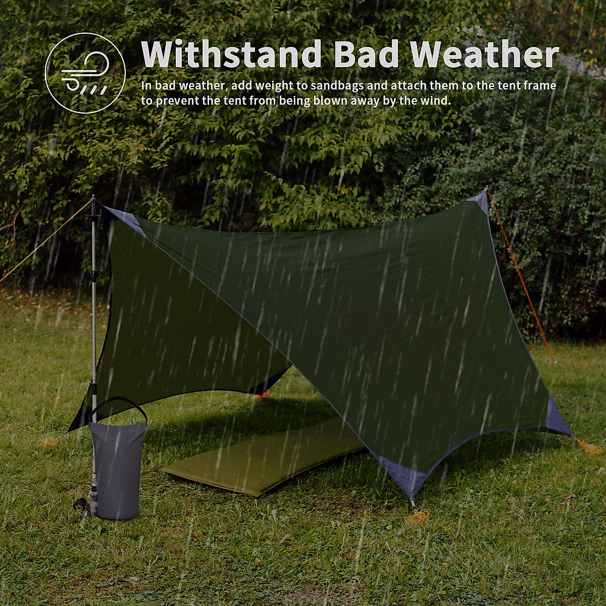 Easy-Going 4-Pack Sand Bags for Weight Sand Bags for Patio Umbrellas Sandbags for Outdoor Pop up Canopy Tent (Without Sand) Grey Standard (18.3x7.8inch)