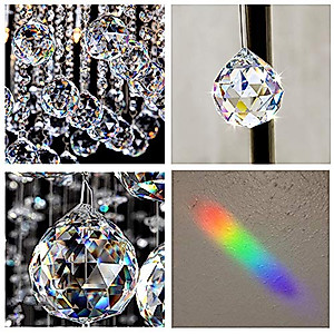 Clear Crystal Prism Ball Suncatchers Window Prisms Suncatcher, 40MM / 3 Pack