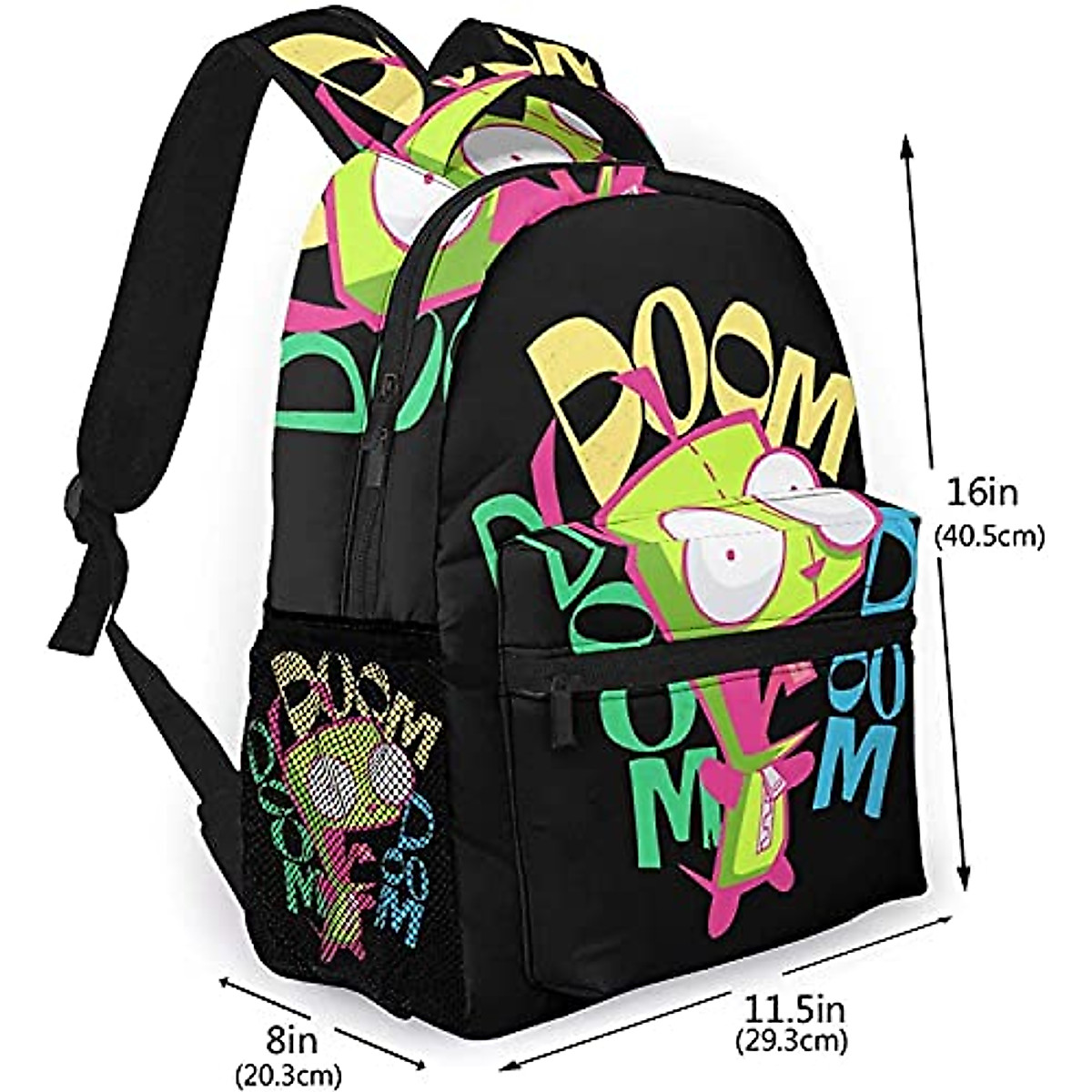 Invader Zim Backpack Laptop Travel Bag Durable Waterproof for School College Student Knapsack