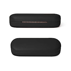 Oplee™ Hard Shell Eyeglass Case with Grey Microfiber Cloth (Black)