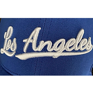 Los Angeles Big 3D Embroidery Adjustable Fit Hat Baseball Cap - Blue OneSize