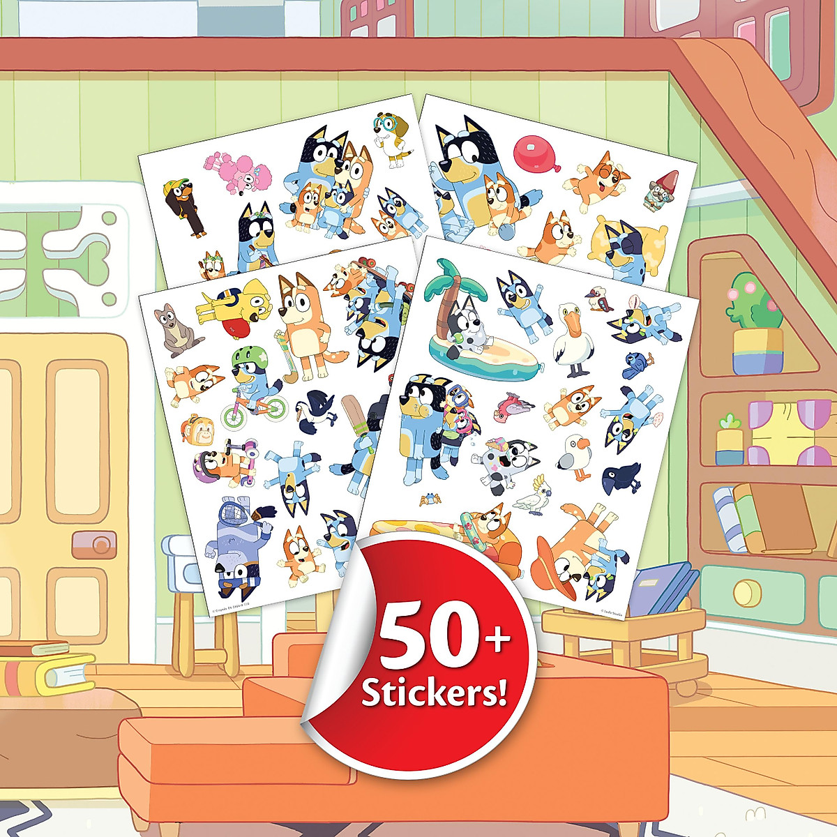 Crayola Bluey Color & Sticker Activity, Bluey Coloring Book, 32 Coloring Pages, Gift for Kids, Ages 3, 4, 5, 6