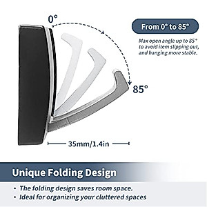 Rise age Folding Hideaway Coat Hooks, Heavy Duty Wall Hooks Retractable Hooks for Hanging Coat, Cup, Clothes, Scarf, Bags, Keys, Hats, Towel (Sliver 3 Pcs)