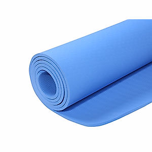 Acanva TPE Non-Slip Yoga Mat with Carrying Bag and Strap, Blue