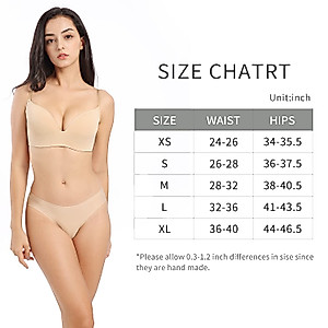 SHARICCA Women Seamless Thong No Show Strench Underwear Comfortable Invisible Soft Panties 7 Pack (7P01,S)