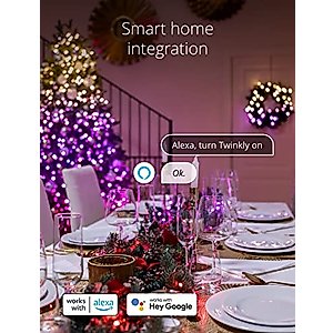 Twinkly App-Controlled 157ft Smart String LED Lights with 600 RGB LEDs - WiFi & Bluetooth Connectivity, Sync with Music, Indoor/Outdoor Use (IP44), Compatible with Google Assistant & Amazon Alexa