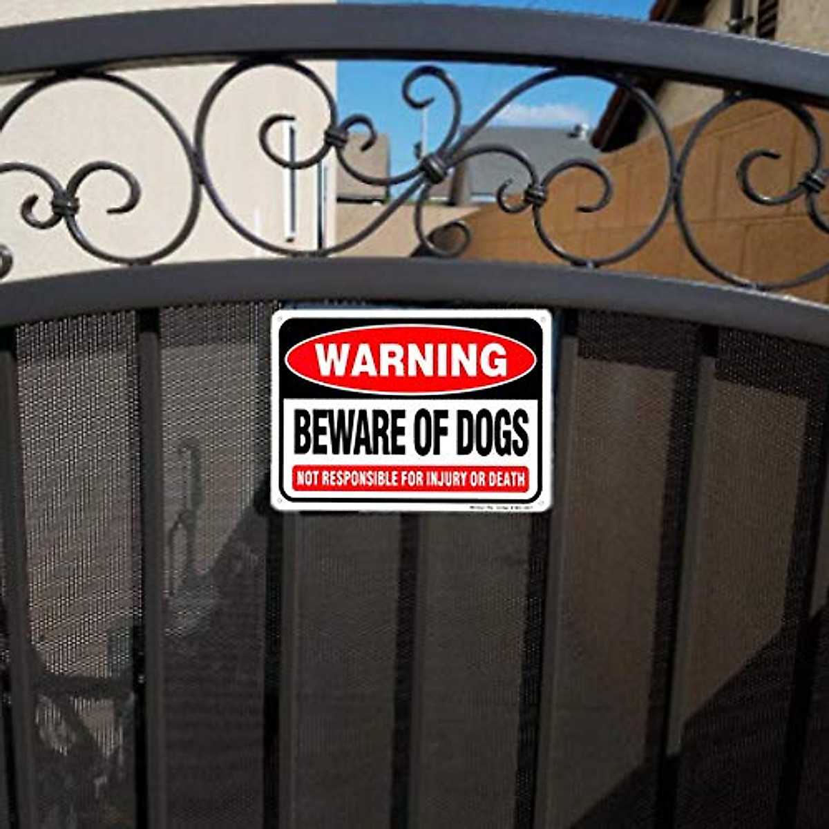 (2 Pack) Beware of Dog Sign, 10 x 7 Rust Free Aluminum Warning Dog Sign ...