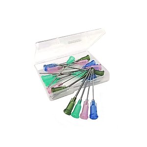 SANANTS 1.5 Inch Synthetical Blunt Tip Dispensing Needle with Luer Lock, Precision Applicator,4 Different Sizes，20 PCS