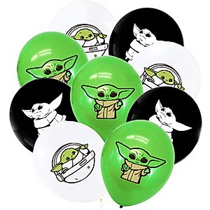 ROSUDA 30PCS Baby Child Latex Balloons Birthday Party Supplies,Wars Star Theme Party for kids,Baby Yoda Mandalorian Party Decorations for Baby Shower
