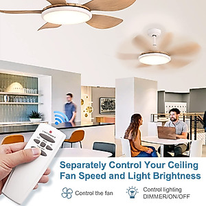 Hampton Bay Hunter Ceiling Fan Remote Control Replacement for FanHD HD5 UC7078T RR7079T L3H2010FANHD L3H2014FANHD,3-Speed with Light Dimmer,with Wall Mount