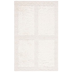 Safavieh Natura Collection 6' x 9' Ivory NAT722A Handmade Rustic Textured Wool Area Rug