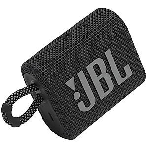 JBL GO 3 Waterproof Ultra Portable Bluetooth Speaker Bundle with gSport Deluxe Hardshell Case (Black)