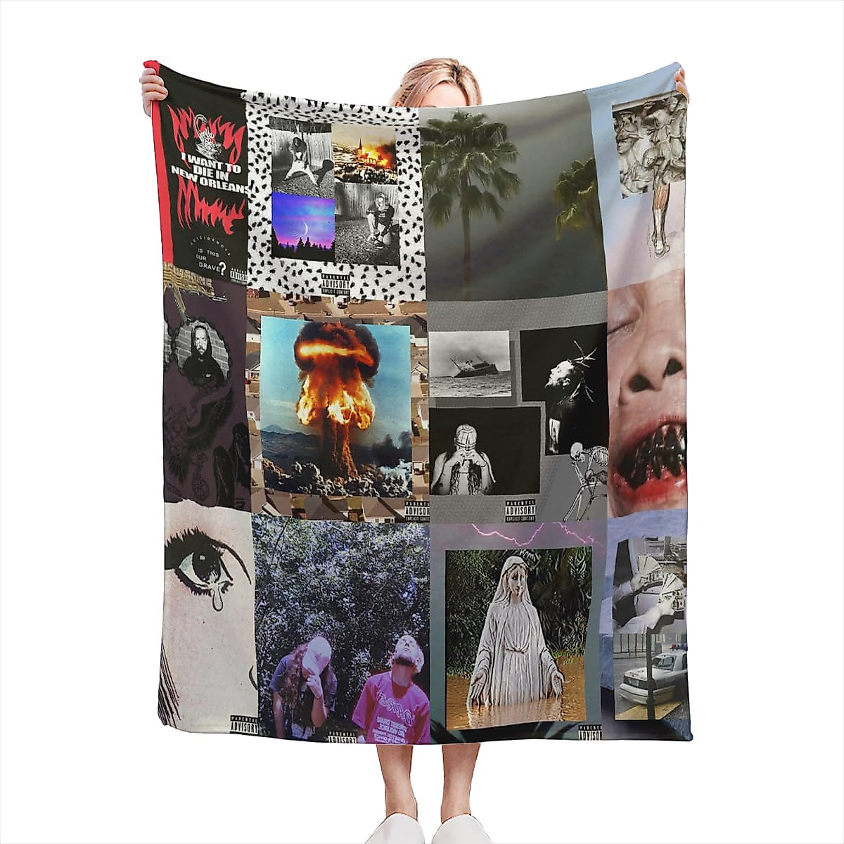 Dustinca Suicide Boys Album Collage Flannel Air Conditioning Blanket Home Decor Fleece Blanket 30x40 Inch