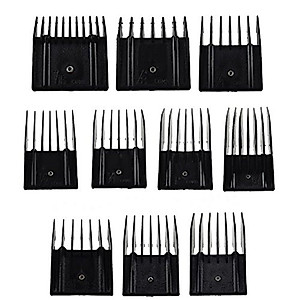 Miaco Universal Clipper Guide Comb Guard Set, 10 Pieces, Fits Oster Classic 76, A5, Andis AG, BG, Wahl, etc