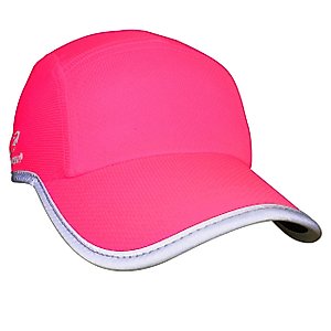 Headsweats Performance Race/Running/Outdoor Sports Hat, High Visibility Neon Pink Reflective