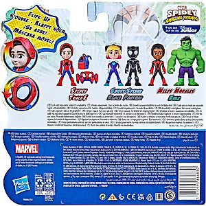 Spidey and His Amazing Friends Marvel Hero Reveal 2-Pack, 4-Inch Scale-Action Figures,-Mask Flip Feature, Spidey and Trace-E, 3 and Up