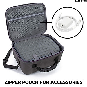CASEMATIX Hard Shell Travel Case Compatible with Oculus Quest 2 - Protective Travel Case for VR Headset and Controllers with Impact-Absorbing Foam, Shoulder Strap and Zipper Accessory Storage