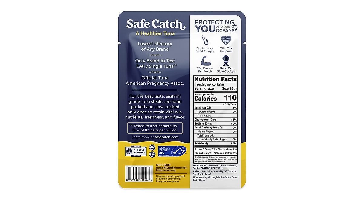 Safe Catch Wild Ahi Tuna Pouches - Lean Protein & Omega 3