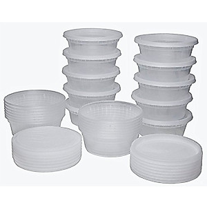 Mr. Miracle Deli Containers with Lids - 15 Pack of 8 oz Clear Airtight Reusable Plastic Food and Multi-Purpose Containers - Microwave, Freezer, and Dishwasher Safe