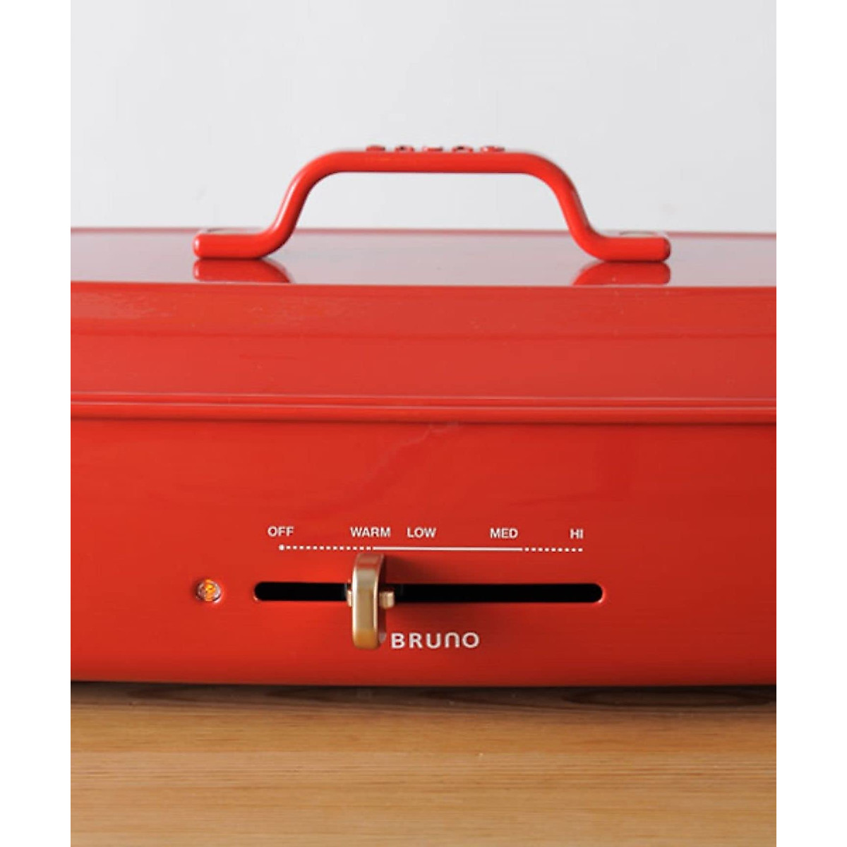 BRUNO Hot Plate Grande Size + Ceramic Coat Partition Pot + Grande For The Grill Plate + Grande Recipe Book 4-Piece Set Red