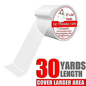 Multiple Sizes (3X30 Yards) Cat Training Tape, Double-Sided Cat Tape,Anti Cat Scratch Tape,cat Deterrent Tape,100% Transparent Clear,Stop Cats Scratching Your Couch, Doors Carpet, Furniture