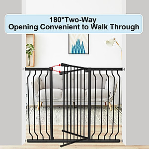 UVIPC Extra Tall 40.55" Baby Gate Extra Wide Pressure Mounted Walk Through Child Kids Gate Black Pet Puppy Gates