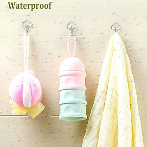 Jwxstore Wall Hooks for Hanging 33lb(Max) Heavy Duty Self Adhesive Hooks 24 Pack Transparent Waterproof Sticky Hooks for Keys Bathroom Shower Outdoor Kitchen Door Home Improvement Utility Hooks