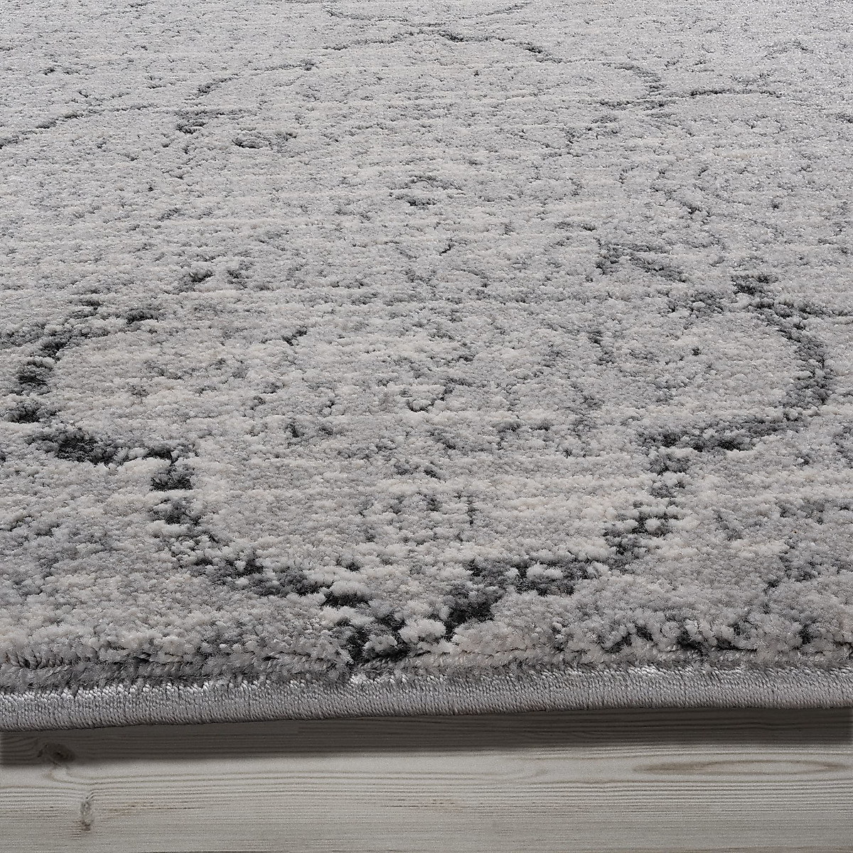 Gertmenian Premium High Low Machine Woven Rug | Easy-Cleaning & Non-Shedding | Living Room, Dining Room, Bedroom, Office | 2x8 Ft Runner, Soller Gray, 23409