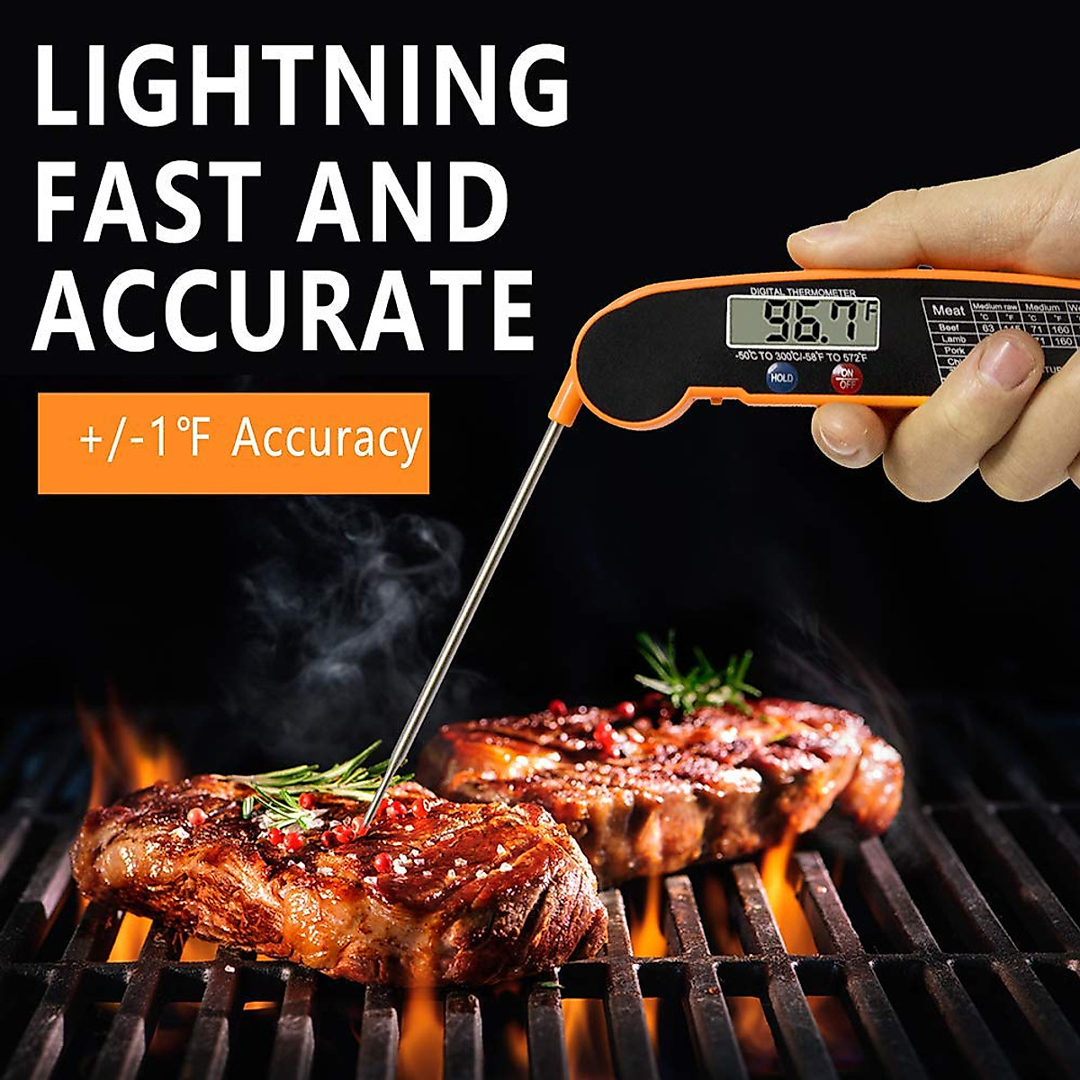 Food Thermometer, Digital Meat Thermometer for Grilling and Cooking Fset Instant Read Thermometer Kitchen Cooking Food Thermometer for Candy Water Oil BBQ Grill