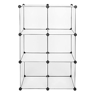 Modular Closet Systems Organizer 6-Cube Shelf Organizers with Shoe Rack DIY Plastic Storage Cubes for Efficient Space Saving