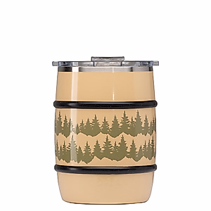 ORCA Barrel 12 oz Stainless Steel Insulated Whiskey Barrel Design Cup | Classy Wood Grain Print, Double Walled Vacuum Sealed for Superior Temperature Retention — Tree Line Tan Print