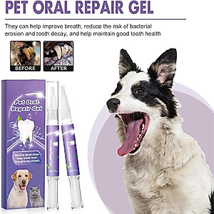 Pet Oral Repair Gel for Dogs, Pet Teeth Whitening Pen, Pet Oral Care Gel, Pet Oral Restoration White Gel, Pet Breath Freshener Gel for Dogs & Cats (4pcs)