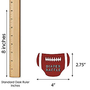 Big Dot of Happiness End Zone - Football - Diaper Shaped Raffle Ticket Inserts - Baby Shower Activities - Diaper Raffle Game - Set of 24
