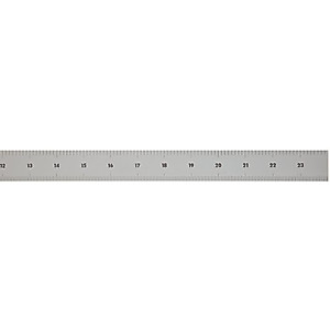 Mitutoyo 182-161, Steel Rule, 24" (4R), (1/8, 1/16, 1/32, 1/64"), 3/64" Thick X 13/16" Wide, Satin Chrome Finish Tempered Stainless Steel