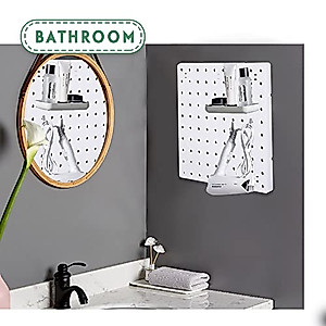 FMOACEN 6 Pcs Pegboard Wall Organizer Mount Display Pegboard Wall Panel Kits DIY Pegboard Tool Organizers for Garage Kitchen Living Room Bathroom Office