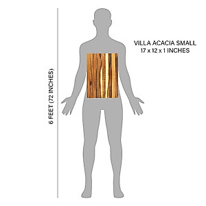 Thirteen Chefs Cutting Boards - Large, Lightweight, 17 x 12 Inch Acacia Wood Chopping Board for Plating, Appetizers, Charcuterie and Kitchen Prep - Portable Cooking Accessories