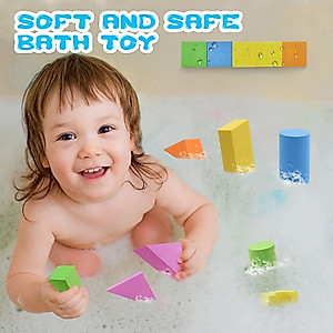 Grarg Foam Bath Blocks Toys for Toddlers 3-5,Non-Toxic & BPA Free Soft Stacking Baby Building Blocks Toys Gift for 3 4 5 Years Old Girls Boys Educational(38 PCS)