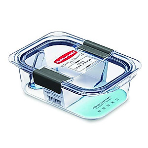 Rubbermaid Brilliance Food Storage Container, Medium, 3.2 Cup, Clear, 2-Pack (2025333)