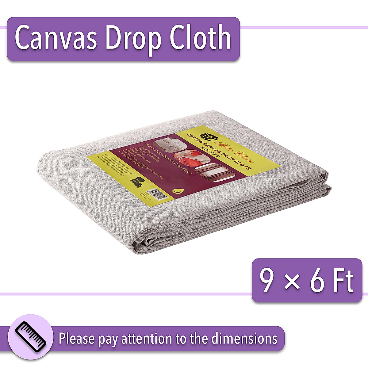 Bates- Drop Cloth, Canvas Drop Cloth 6x9, Canvas Tarp, Canvas Fabric, Drop Cloth Curtains, Drop Cloths for Painting, Painters Drop Cloth, Paint Drop Cloth, Paint Tarp, Painting Supplies, Canvas Sheet