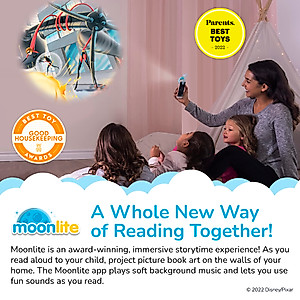 Moonlite Mini Projector with 5 Stories - New Way to Read Stories Together - 5 Digital Stories with Light Projector Including Cars, Incredibles - Gifts for Kids Ages 2 and Up
