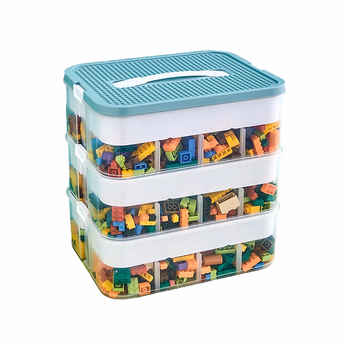 Toys Organizer Storage Case Plastic Storage Container Box for Lego Stackable Building Block Playroom Organization Bin for Lego, Board Games, Craft Supplies